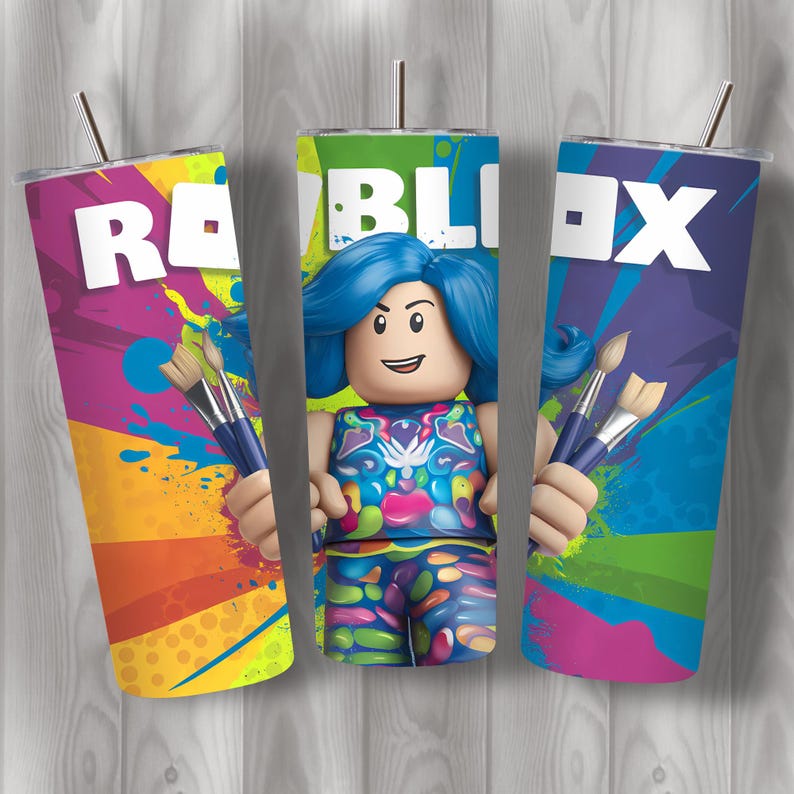 Roblox Game Character Tumbler Wrap PNG, 20 Oz Skinny Tumbler ...