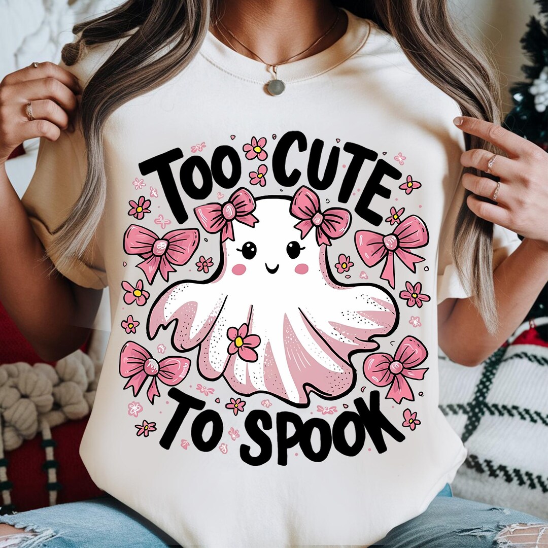 Too Cute to Spook Halloween PNG Adorable Ghost Design Cute Halloween ...