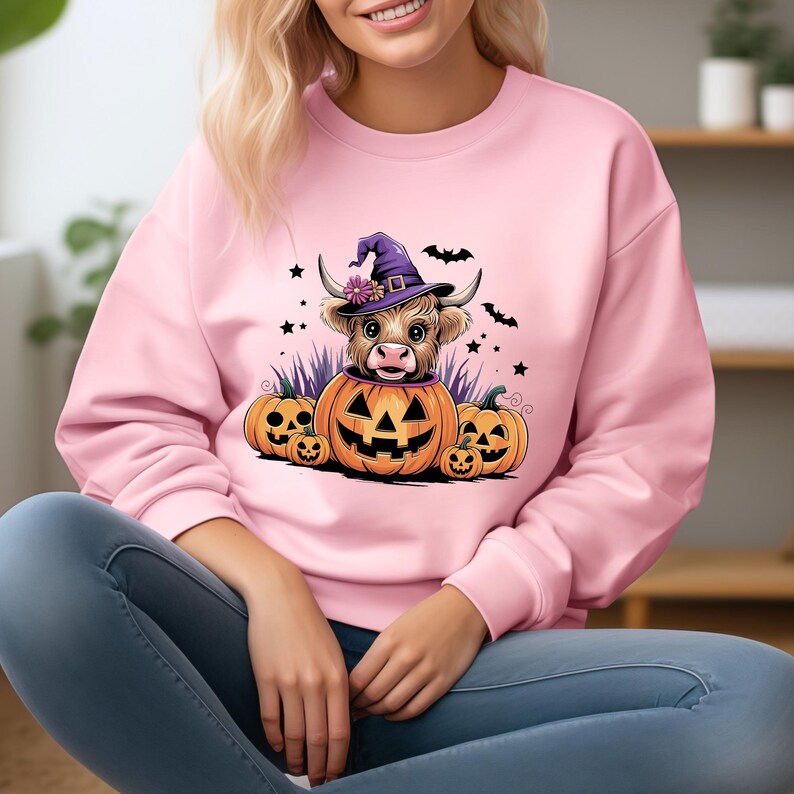 Halloween Highland Cow PNG Retro Ghost Cow Design Highland Bull PNG ...
