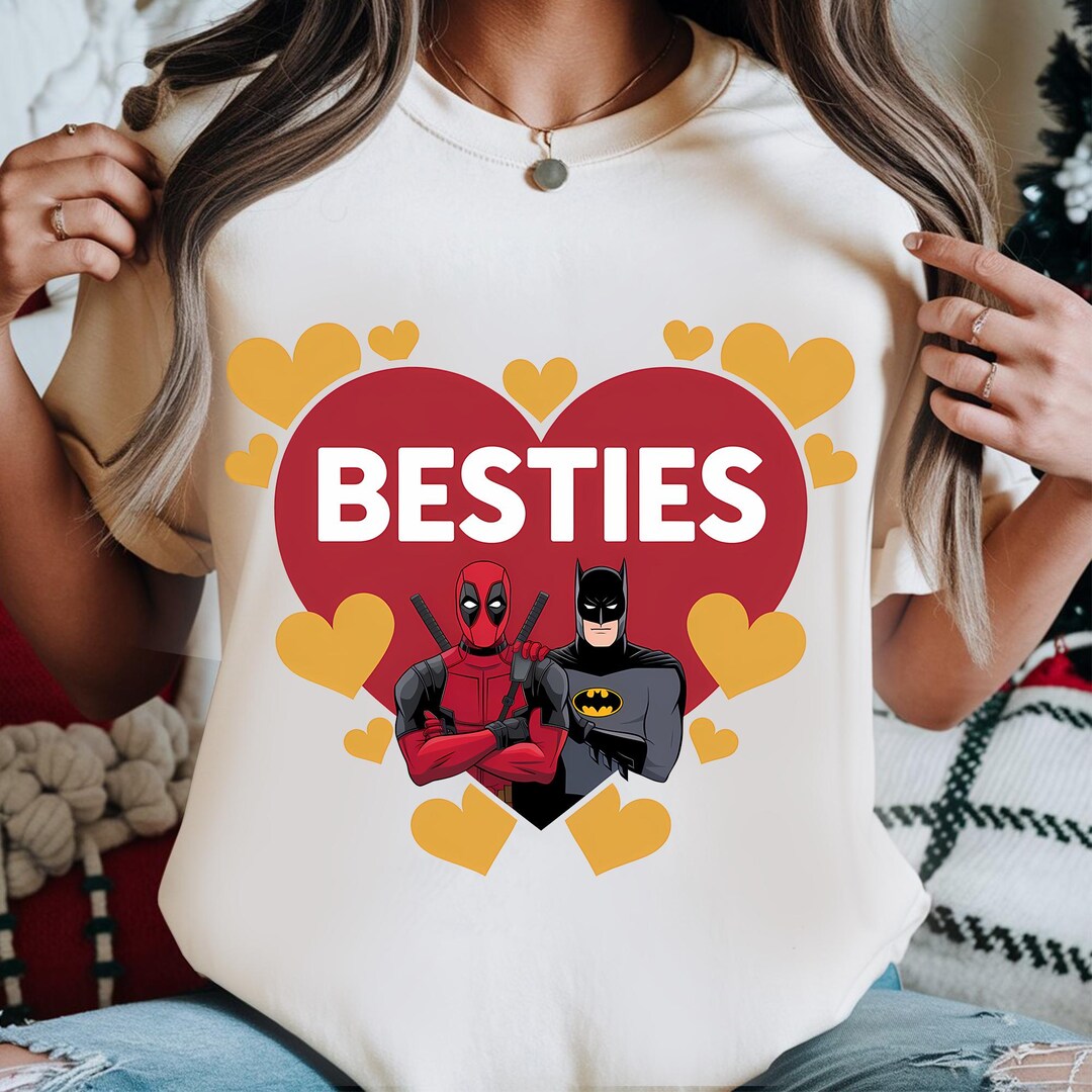 Deadpool & Batman Best Friends Png Cute Superhero Png Marvel Besties ...