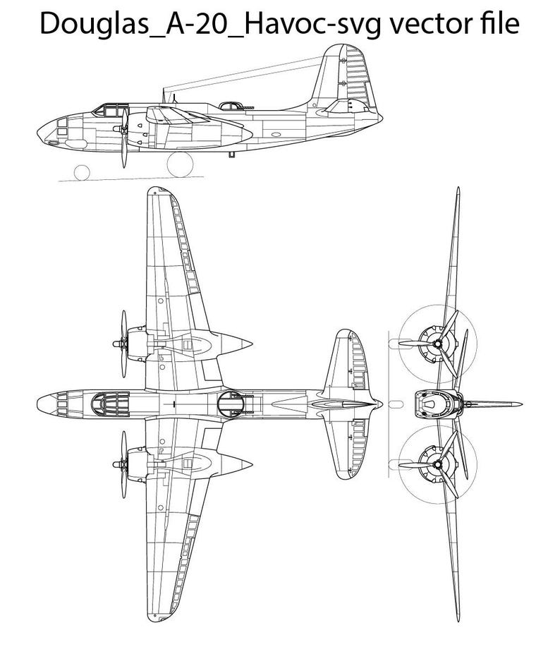 Douglas A 20 Havoc Svg Vector File for Laser Engraving, CNC Router ...