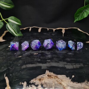 Handmade Cosmic Frost Dnd Dice Set: Sharp Edged 7 Piece RPG Dice - Etsy