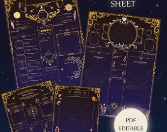 Celestial Turquoise | Dnd 5E Character Sheet | Printable PDF | Digital ...