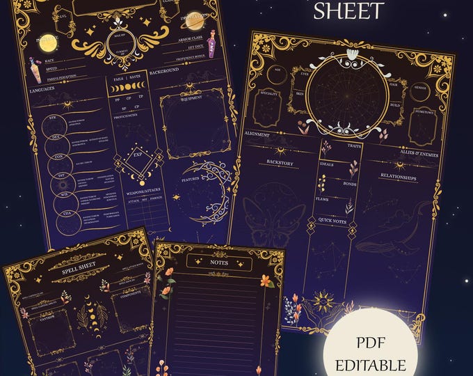 Written in the Stars - Downloadable Divination Character Sheet ...