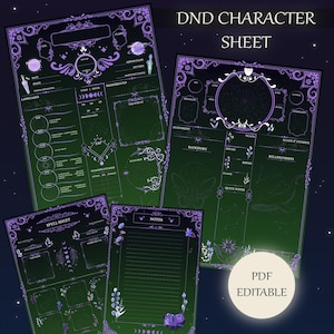 Celestial Purple | Dnd 5E Character Sheet | Printable PDF | Digital ...