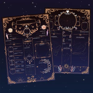 Celestial Dnd 5E Character Sheet: Printable RPG Journal (digital ...