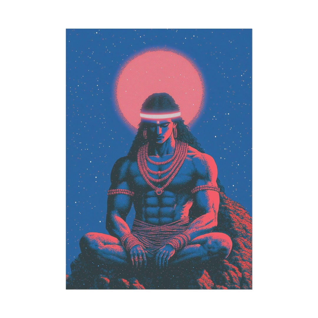Divinitas Divinitas Shivohm Poster, Shiva in Cosmic Meditation, Bridging Earthly Realms With ...