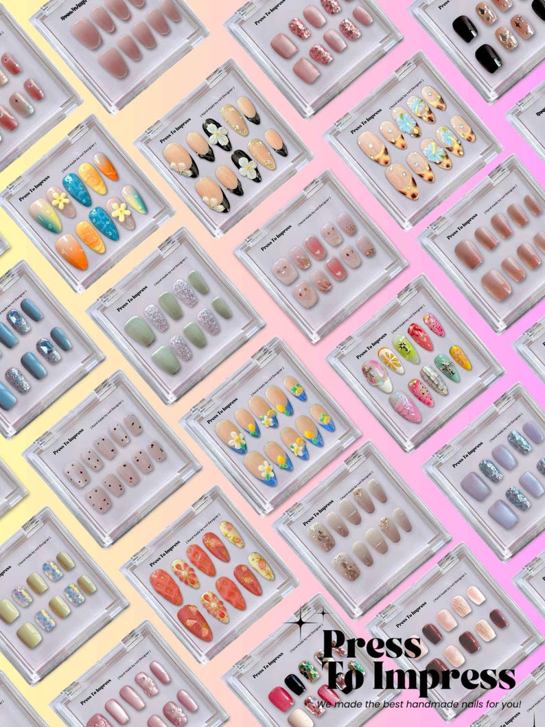 5 Sets Surprise Box Randomly Picked Nails L Mystery Box Press on Nails ...