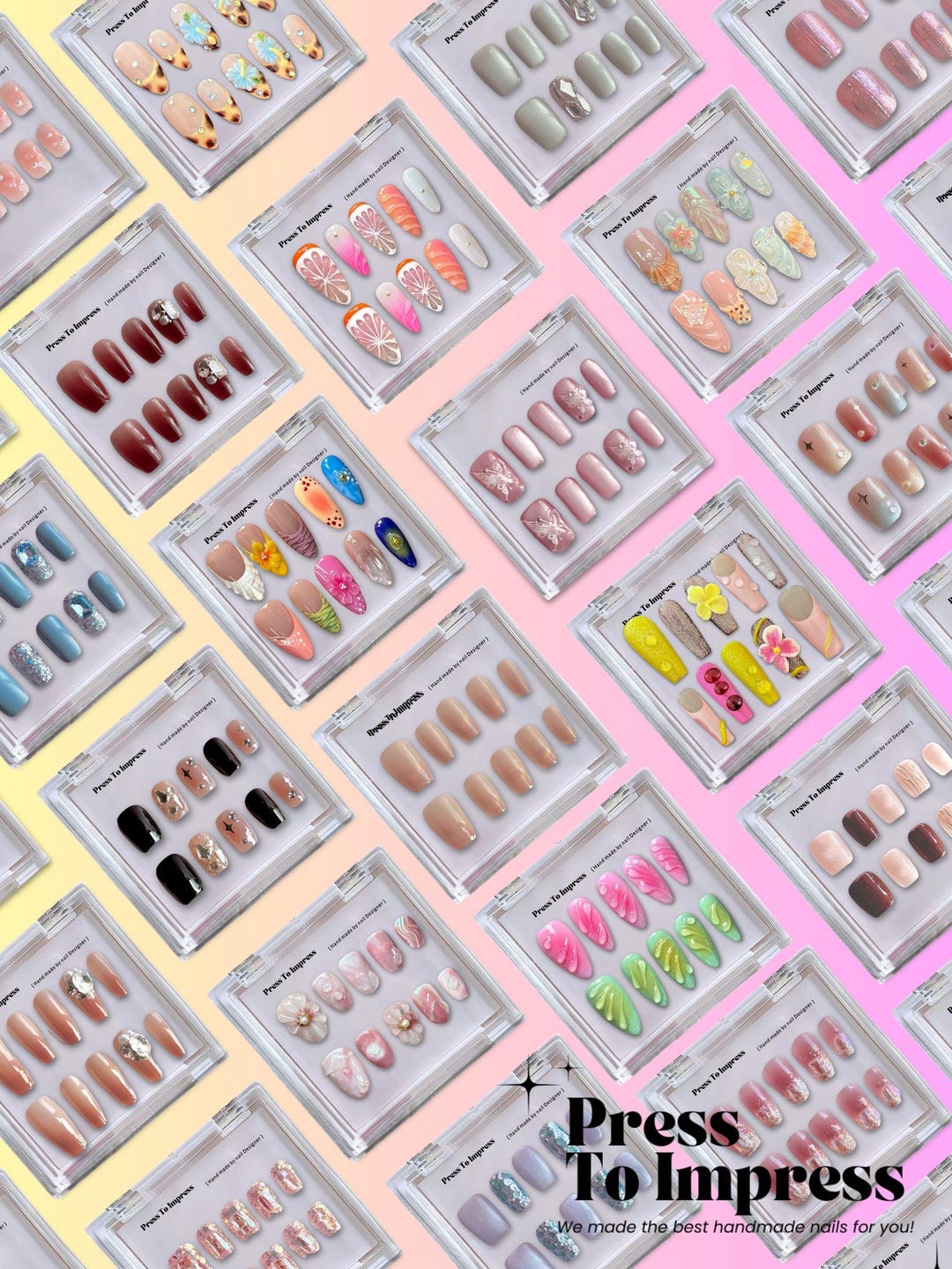 5 Sets Surprise Box Randomly Picked Nails L Mystery Box Press on Nails ...