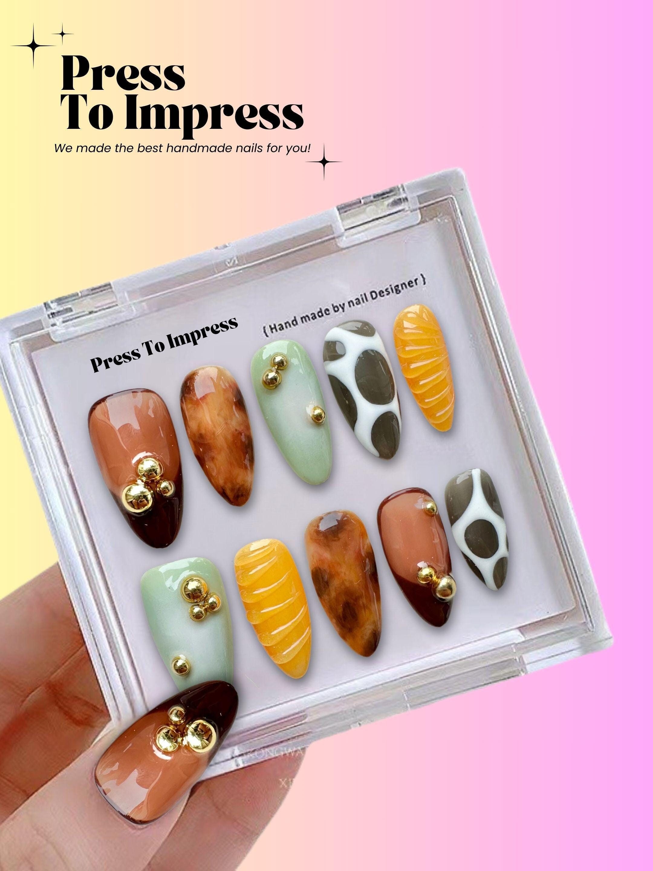 Colorful Graffiti 3d Flower Nails/ Custom Press on Nails/ Hand Made ...