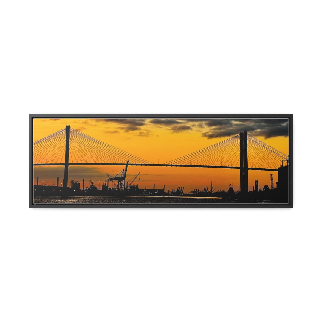 Savannah Georgia Bridge at Sunset Gallery Canvas Wraps, Horizontal ...