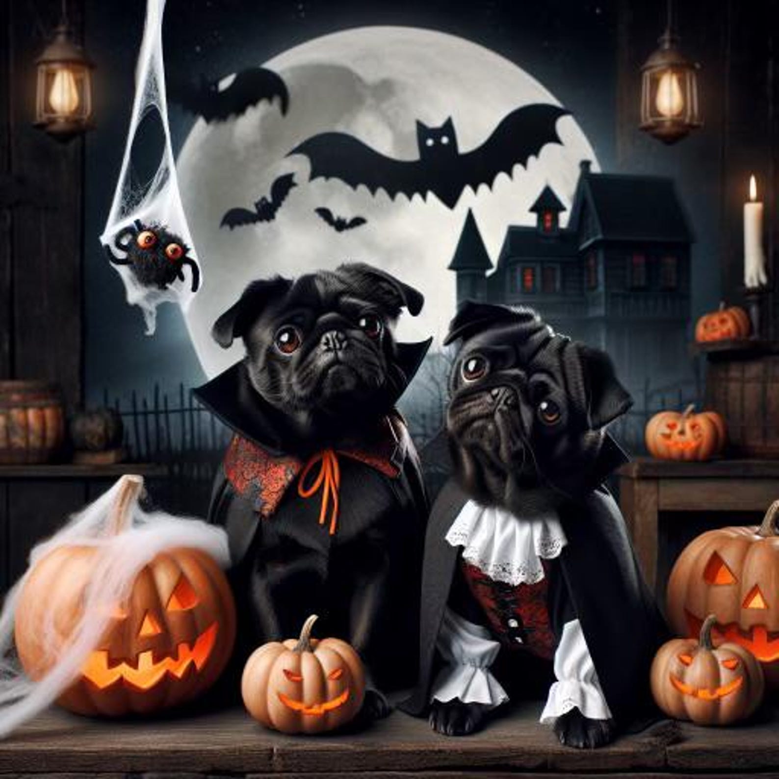 Halloween Pugs, Digital Download, Screen Saver - Etsy