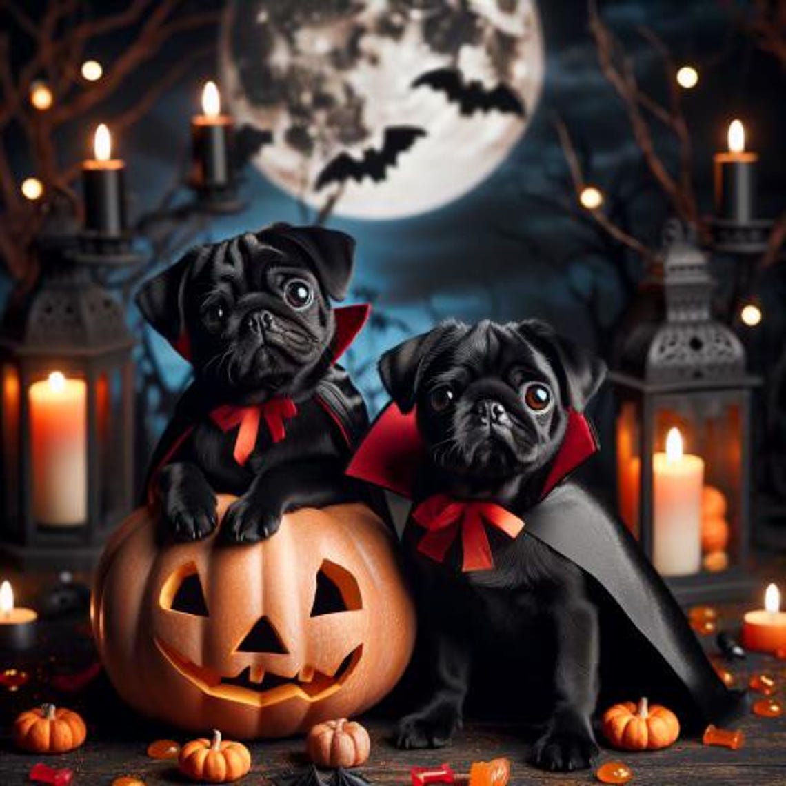 Halloween Pugs, Digital Download, Screen Saver - Etsy