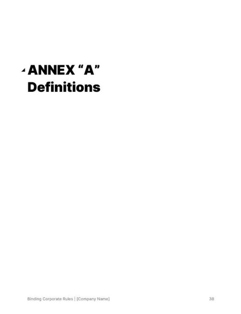 Binding Corporate Rules Template - Etsy