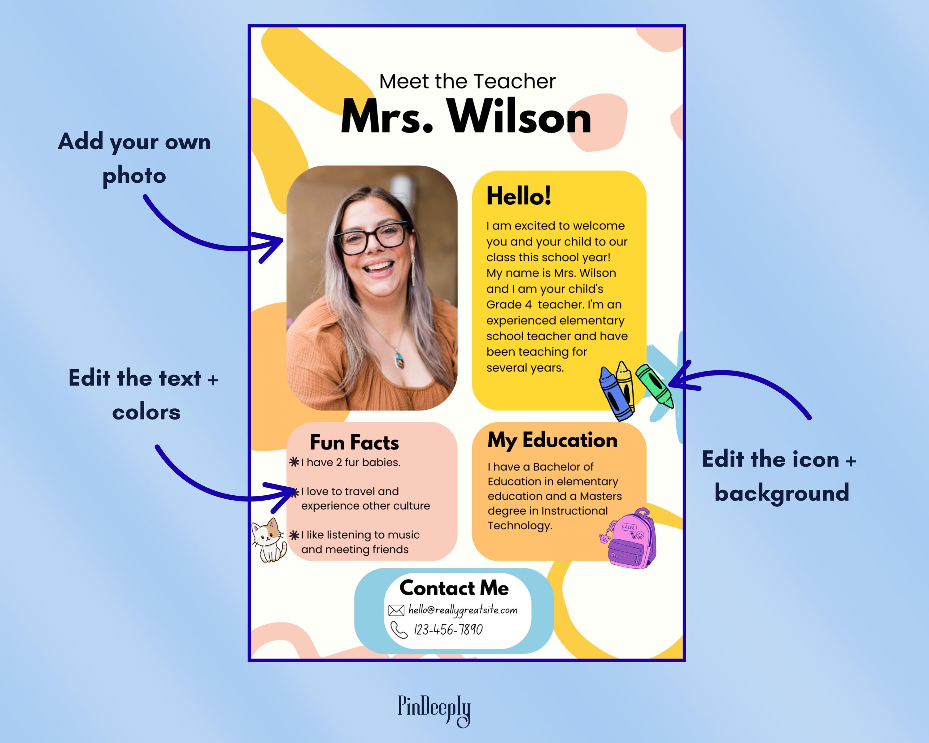 Editable Meet the Teacher Template: Back to School Newsletter (canva ...