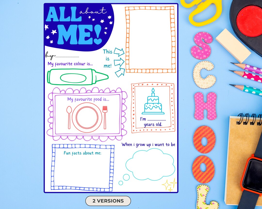 All About Me Poster, Back to School, Get to Know Me, Favorite Things ...