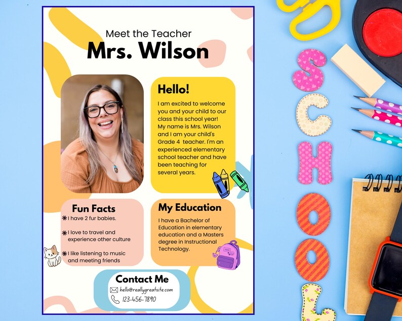 Meet the Teacher Editable Template, Classroom Teacher Introduction ...