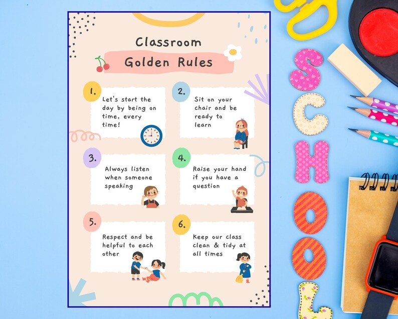 Golden Classroom Rules Poster, Class Expectations Decor (PDF) - Etsy ...