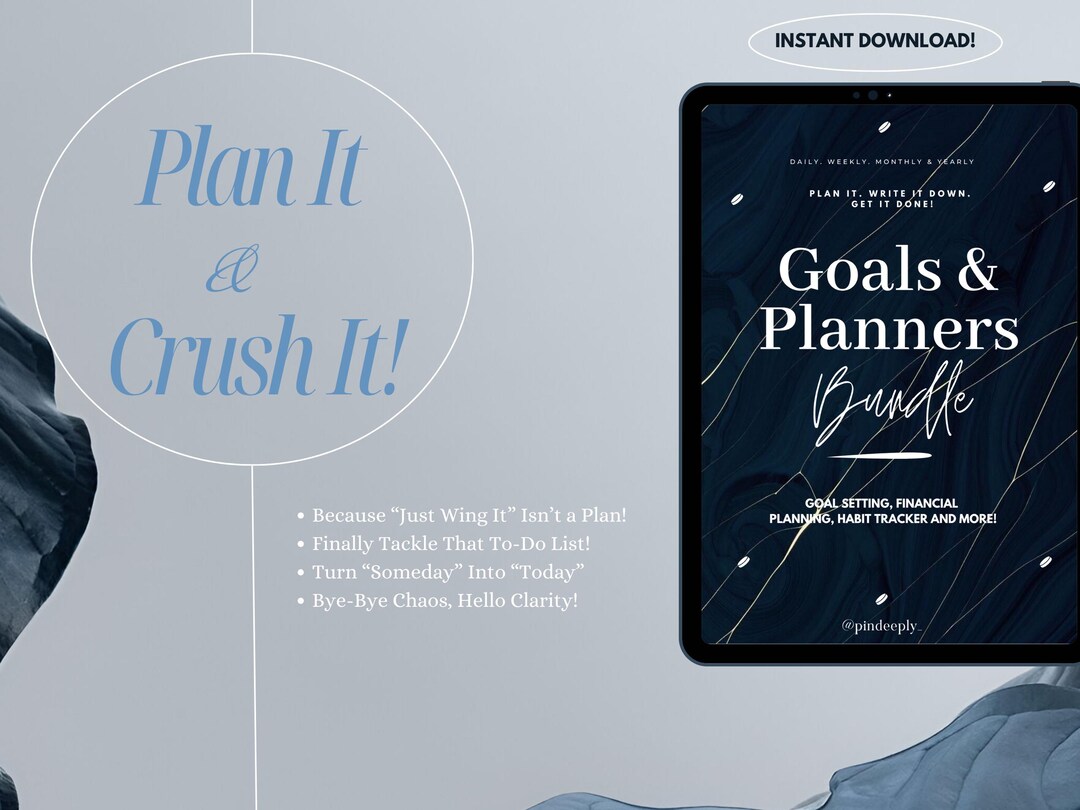 Goal Planner Printable Bundle daily, Weekly, Monthly Planner Goals ...