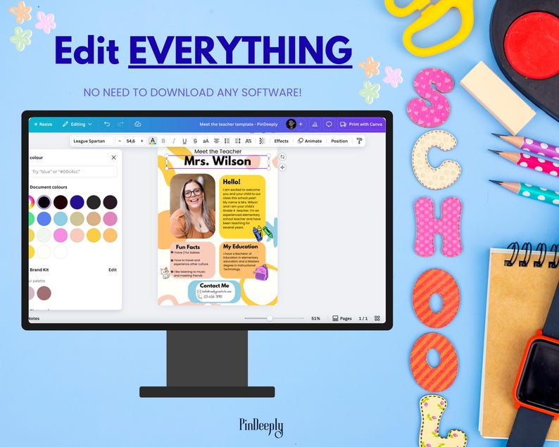 Meet the Teacher Editable Template, Classroom Teacher Introduction ...