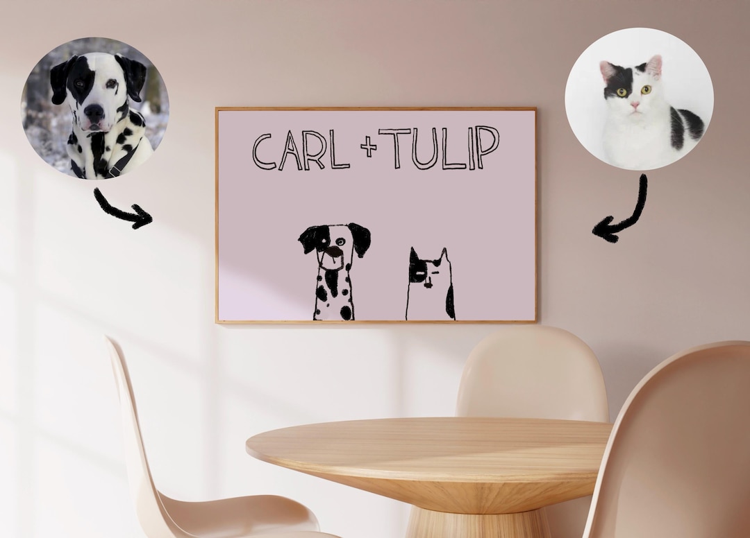 Fun Pet Portrait, Modern Pet Art, Custom Pet Portrait, Trendy Dog Art ...