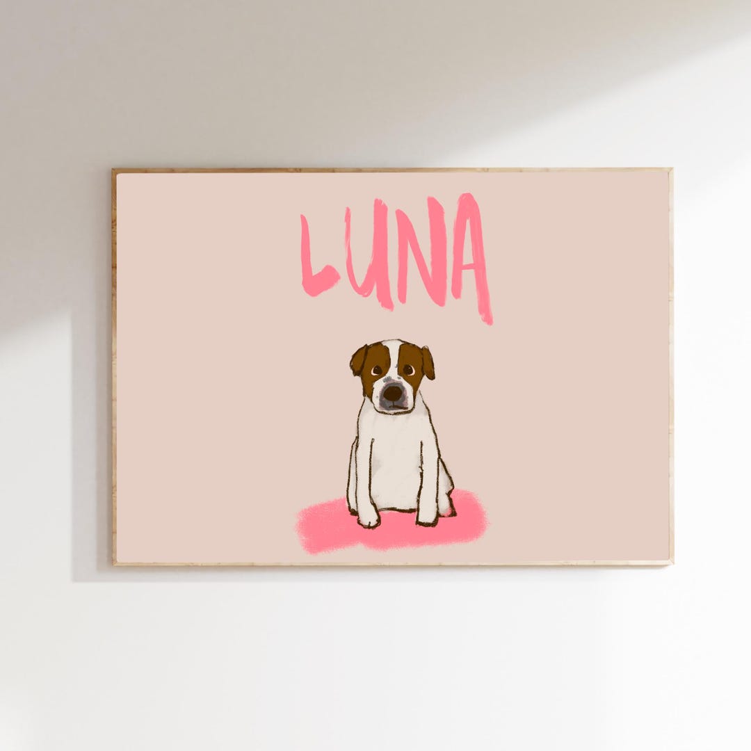 Funky Pet Portrait, Modern Dog Art, Custom Pet Portrait, Fun Pet Art ...