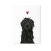 Black Doodle Card, Black Labradoodle Dog Valentine, Black Doodle ...