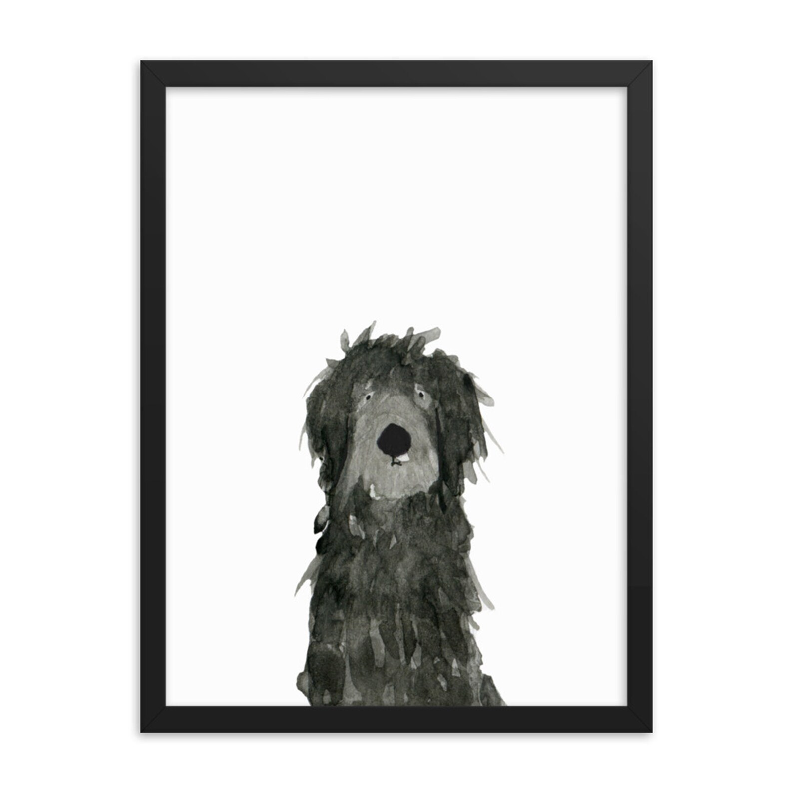 Black Doodle Art Print Labradoodle Pet Portrait Wall Art - Etsy