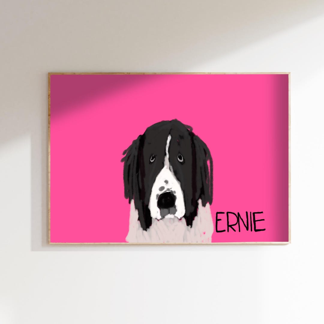 Modern Pet Portrait, Custom Dog Art, Fun Pet Portrait, Simple Pet Art ...