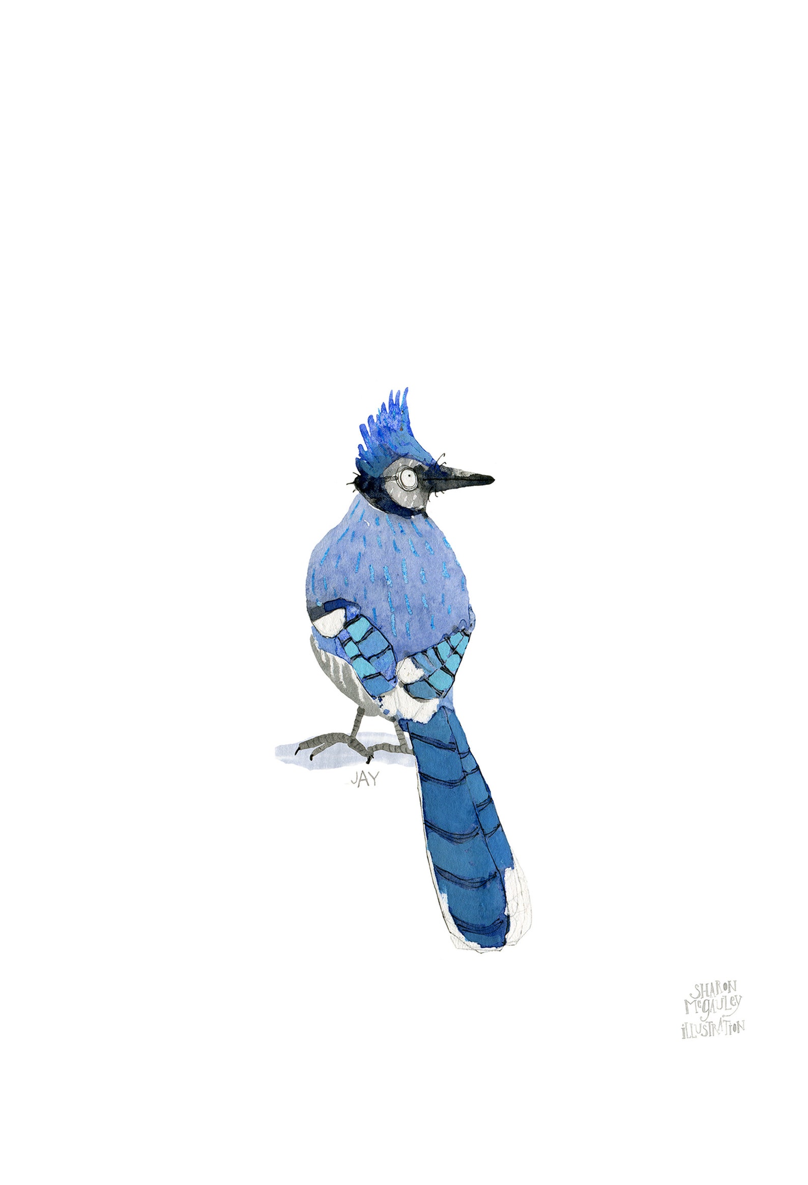 Blue Jay Bird Art Print Blue Jay Bird Art Poster for Nursery - Etsy