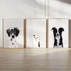 Custom Pet Portrait, Custom Pet Art Print, Unique Dog Portrait, Fun Dog ...