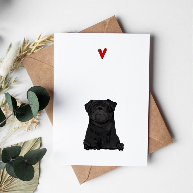Pug Card - Etsy