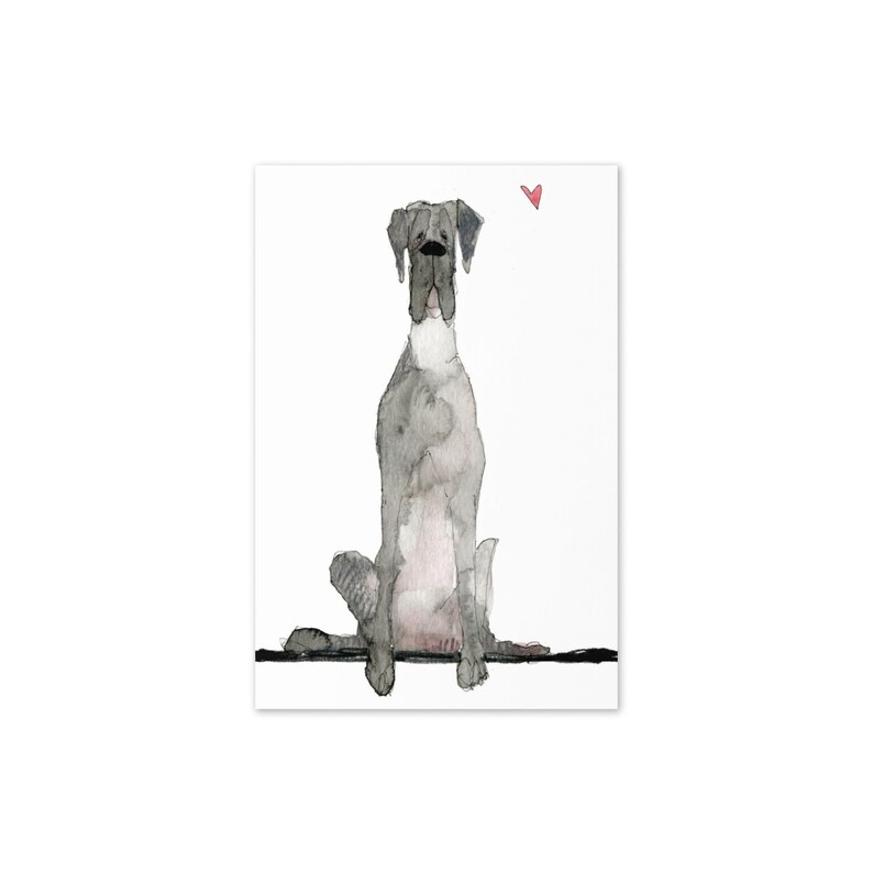 Great Dane Greeting Card Great Dane Valentine Pet Loss Card - Etsy