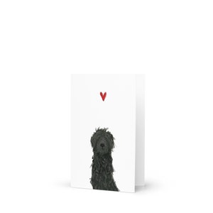 Black Doodle Card, Black Labradoodle Dog Valentine, Black Doodle ...