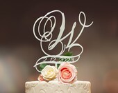 Wedding Cake Topper Cursive Initial Letter Wood or Acrylic - Etsy