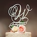 Wedding Cake Topper, Cursive Initial Letter, Wood or Acrylic ...