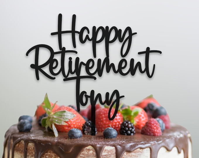Happy Retirement Cake Topper - Etsy