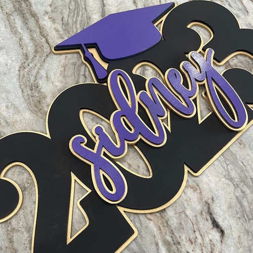 Congrats Grad Graduation Name Sign for Backdrop Decor - Etsy