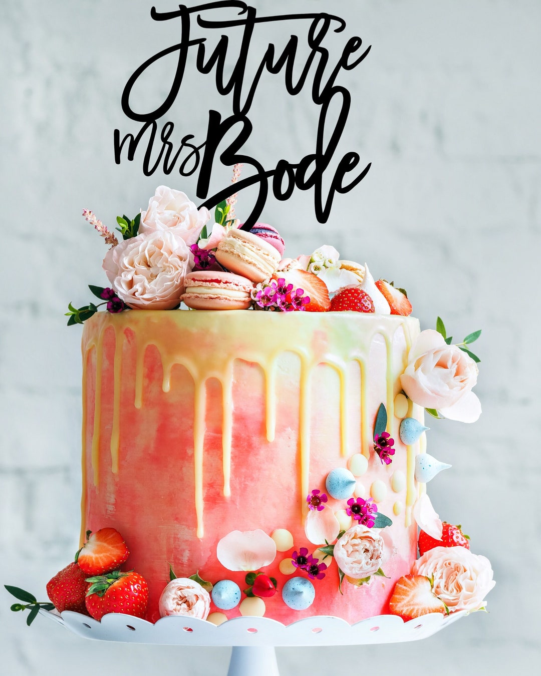 Future Mrs Cake Topper, Personalized Last Name, Bridal Shower Decor ...