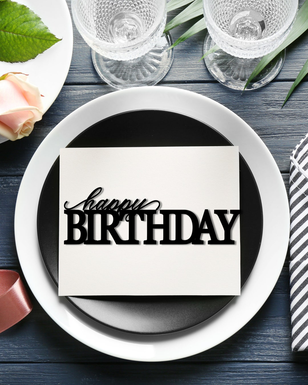 Happy Birthday Place Card, Party Table Decor, Birthday Decoration ...
