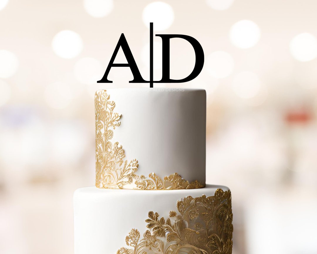 Initials Wedding Cake Topper, Personalized Rustic Wedding Decor, Custom ...