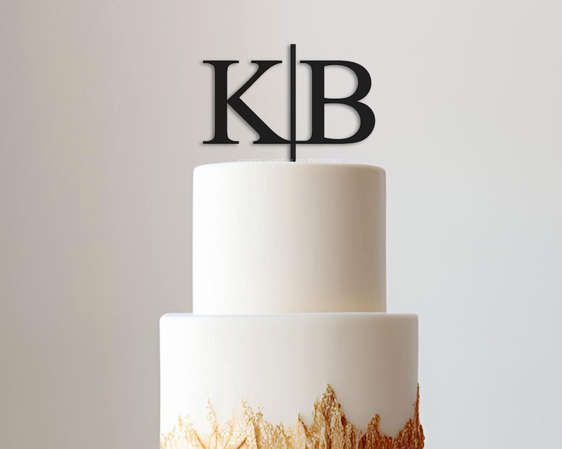 Initials Wedding Cake Topper, Personalized Rustic Wedding Decor, Custom ...