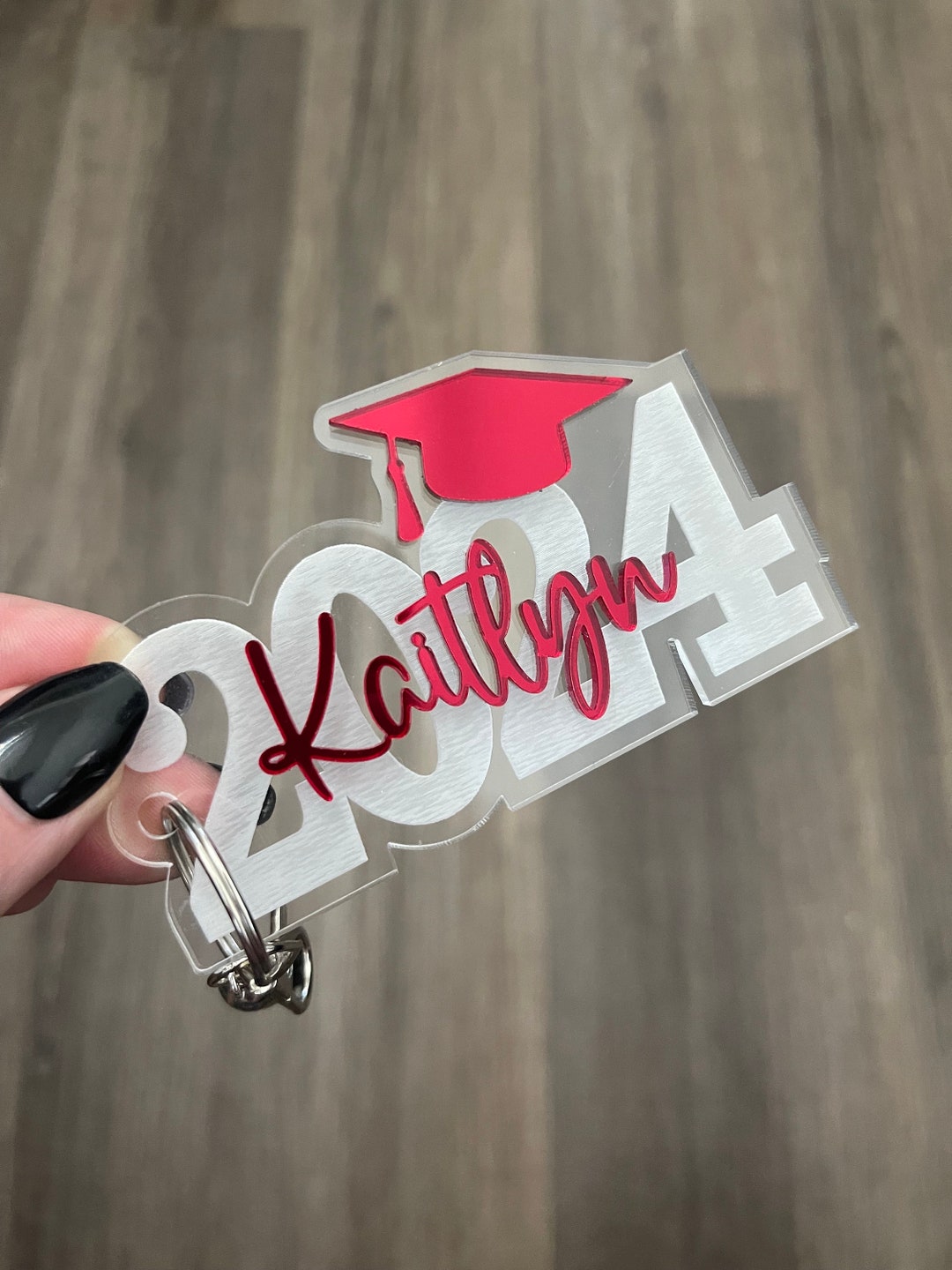 Graduation Keychain Bag Tag, Personalized Name and Year With Key Ring ...