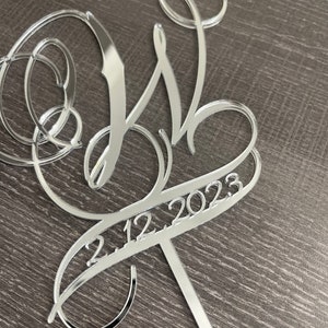 Wedding Cake Topper, Cursive Initial Letter, Wood or Acrylic ...