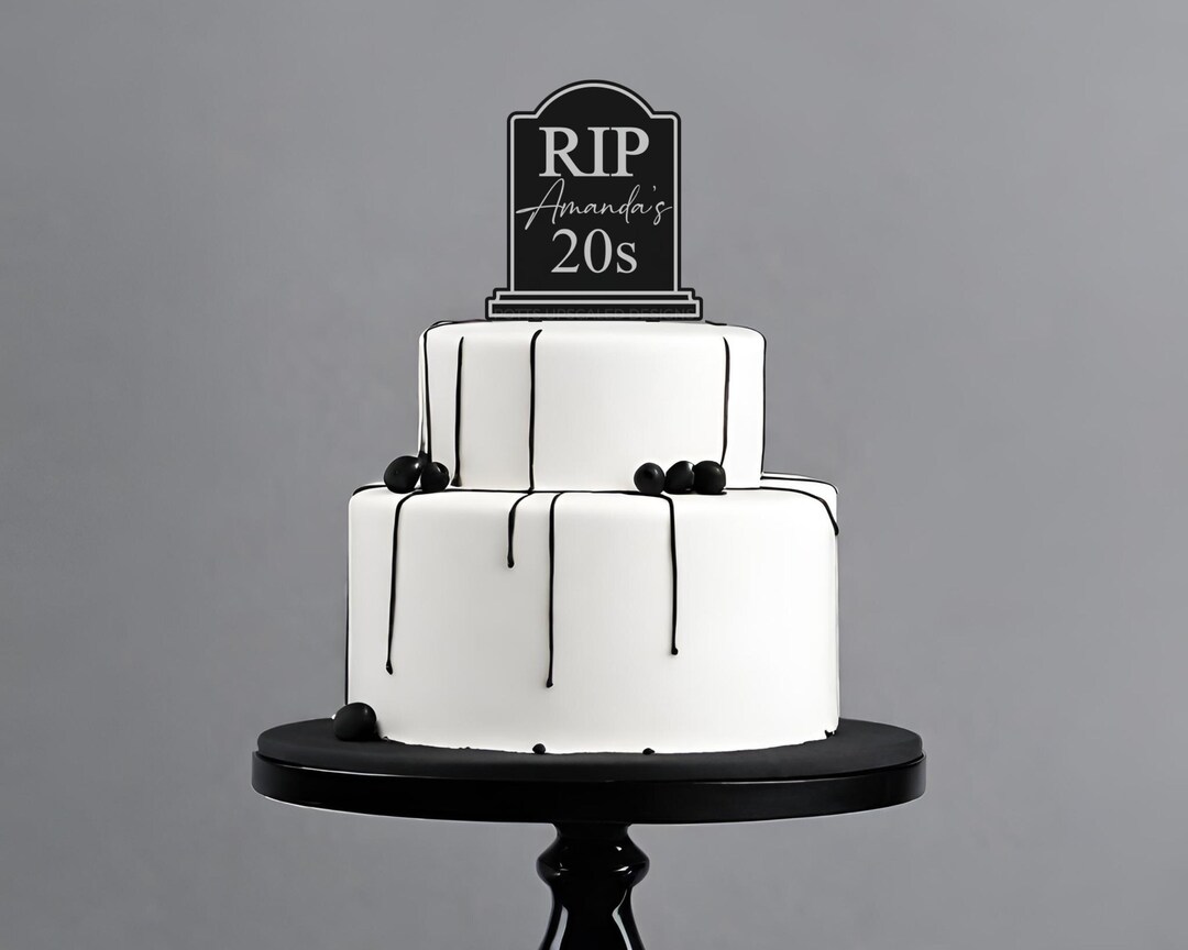 RIP 20s Tombstone Birthday Cake Topper, Funny Birthday Decoration, RIP ...