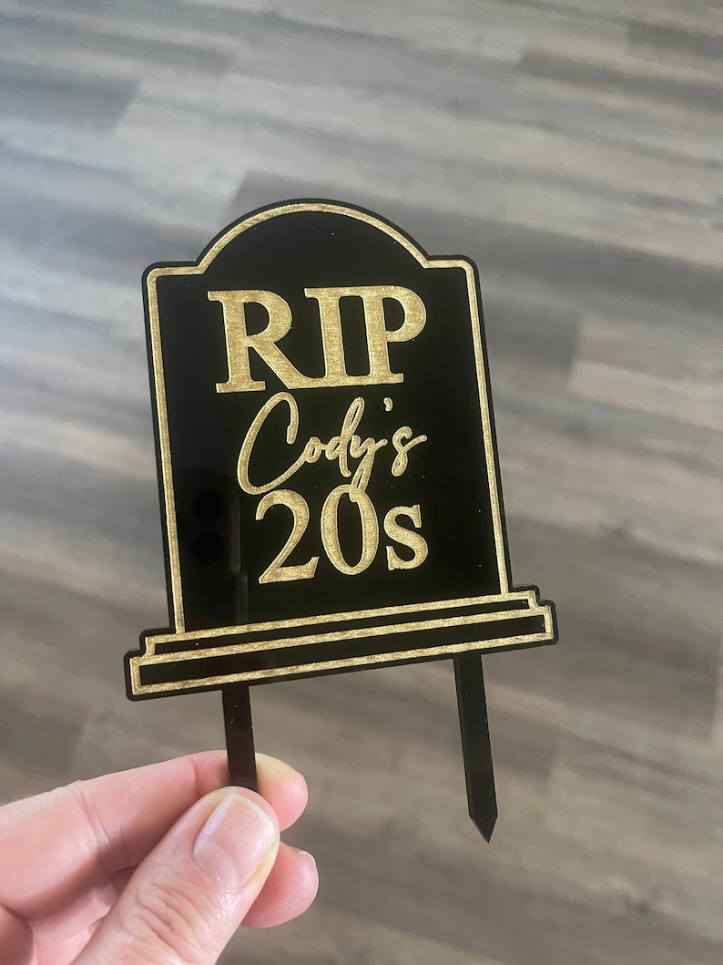 RIP 20s Tombstone Birthday Cake Topper, Funny Birthday Decoration, 30s ...