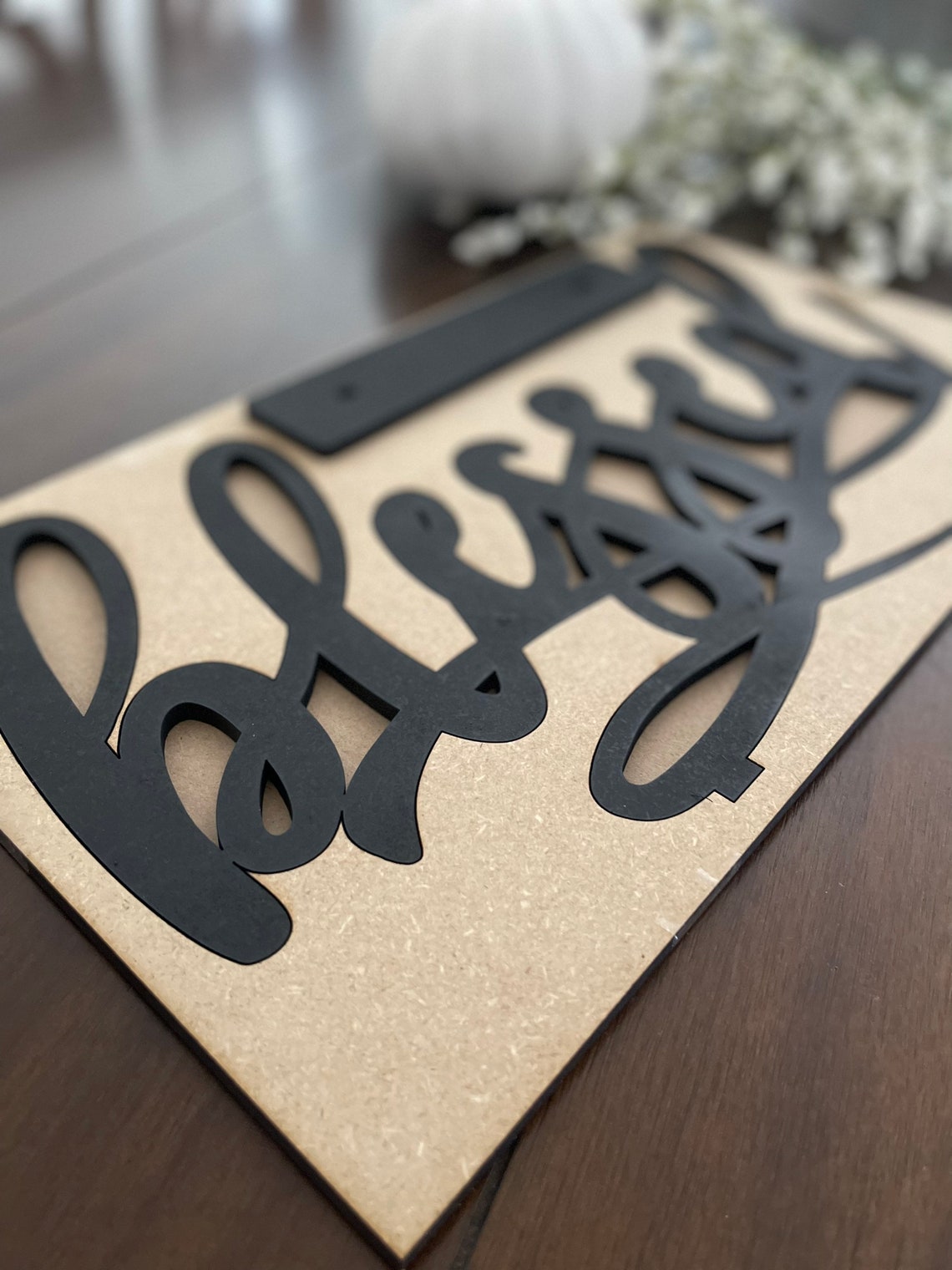 Blessed Sign With Stand Cursive Word Fall Table - Etsy