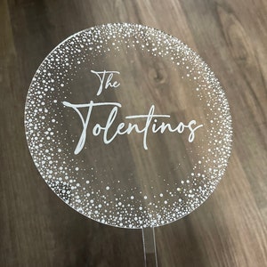 Personalized Cake Topper, Custom Cake Topper, Engraved Clear Acrylic ...
