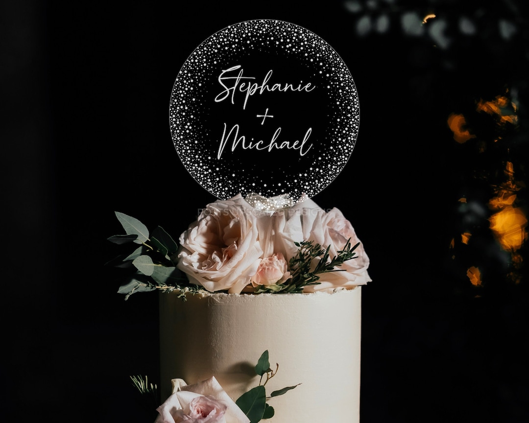 Personalized Cake Topper, Custom Cake Topper, Engraved Clear Acrylic ...