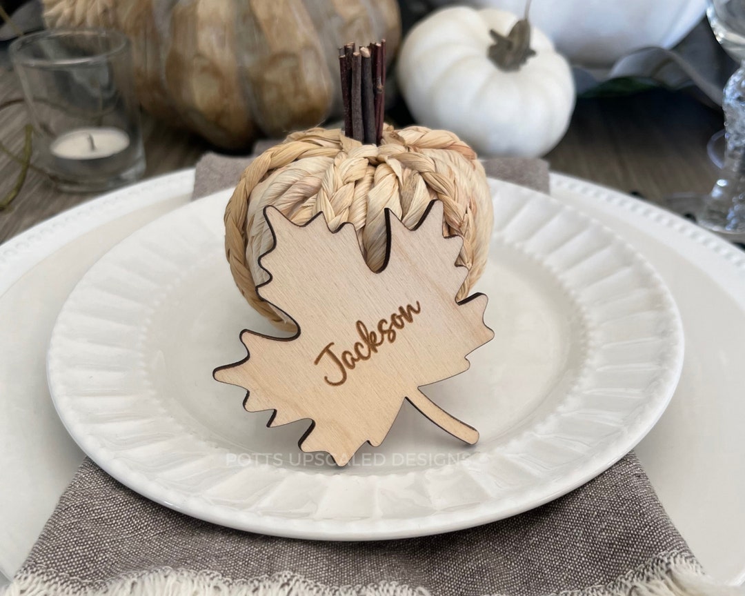 Leaf Place Card, Fall Table Decor, Thanksgiving Decor, Fall Wedding ...
